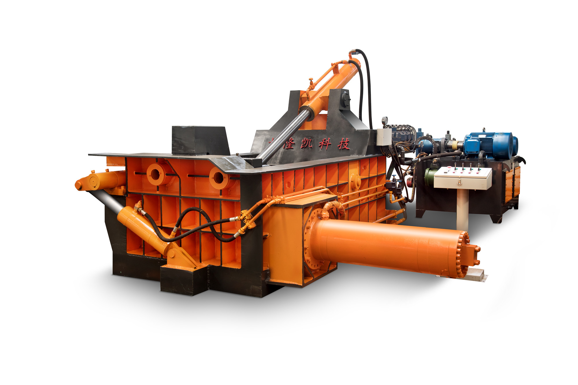 Horizontal Portable Scrap Metal Balers 125T Main Cylinder Force Support